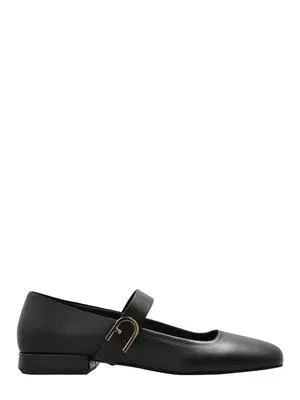 Furla Chic Leather Ballet Flats - Black