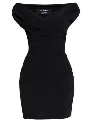 Jacquemus Draped Mini Dress - Black