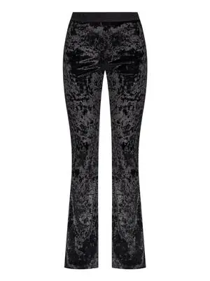 Versace Velour Bootcut Trousers - Black