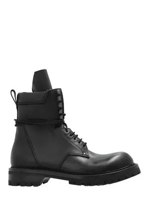 Rick Owens Leather Army Low Shoes - Black