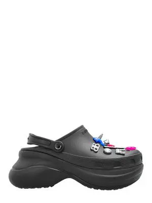Balenciaga Rubber Shoes With Appliqués - Black