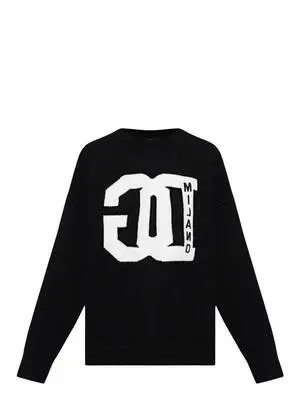 Dolce & Gabbana Sweater With Embroidered Logo - Black