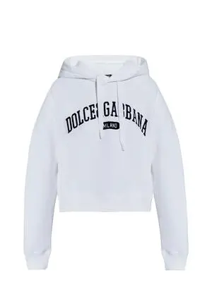 Dolce & Gabbana Hoodie With Logo Print - White