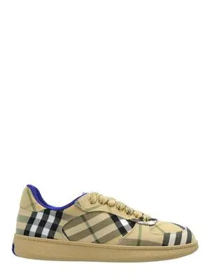 Burberry Check Pattern Low-top Sneakers - Beige