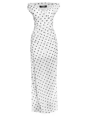 Jacquemus Polka Dot Patterned Maxi Dress - White