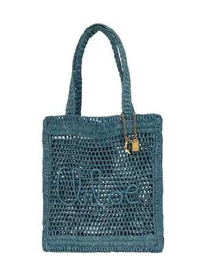 Chloé Chloé Raffia Shopper Bag Blue