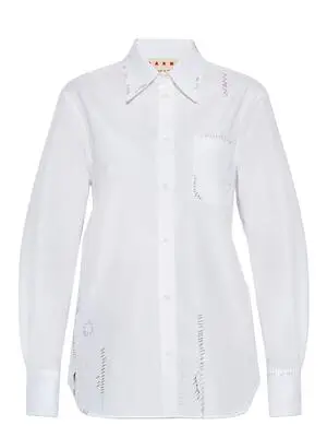 Marni Shirt With Colorful Stitching - White