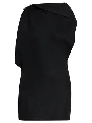 Jacquemus Asymmetrical Mini Dress With Appliqu - Black