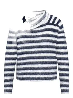 Jacquemus Striped Mohair Blend Sweater - White