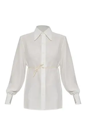 MAISON MARGIELA Silk Shirt With Side Slits - White