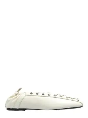 GANNI Eco Leather Ballet Flats - Cream