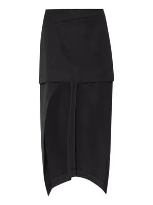 Alexander McQueen Asymmetrical Midi Skirt - Black