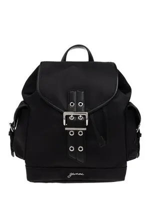 GANNI Logo Backpack - Black