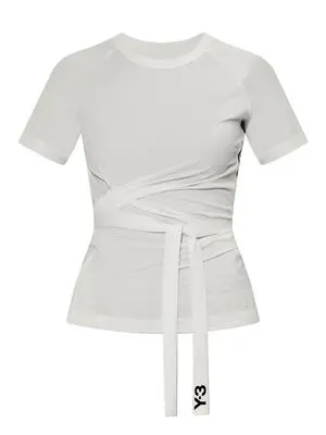 Y3 T-shirt With Drawstring Detail - White