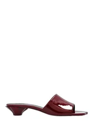 Chloé Patent Leather Slides - Burgundy