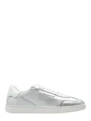FERRAGAMO Athena Leather Sneakers - Silver