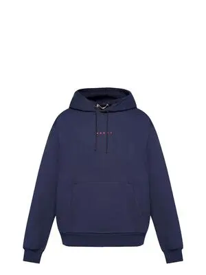 Marni Hooded Logo Cotton Hoodie - Navy Blue
