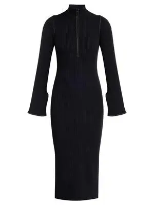 Moncler Tricot Knit Midi Dress - Black