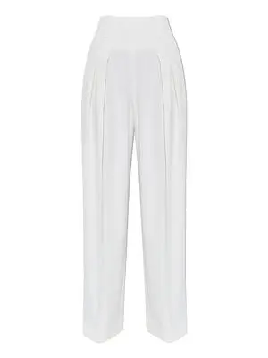 Victoria Beckham Pleated High-waisted Trousers - White