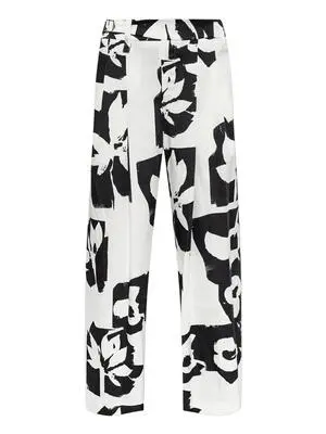 Issey Miyake Printed Wide Leg Trousers - White