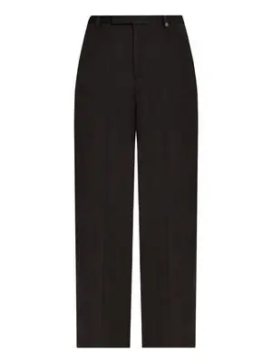 Burberry Pleated Wool Trousers - Brown