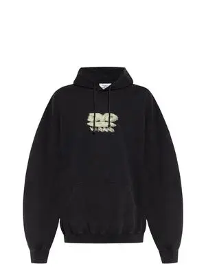 Vetements Printed Oversized Hoodie - Black
