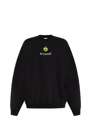 Vetements Printed Oversized Sweatshirt - Black