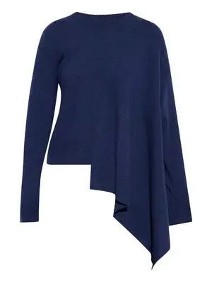 Alexander McQueen Asymmetrical Cashmere Sweater - Navy Blue
