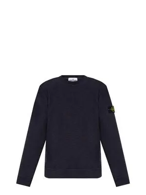 Stone Island Sweatshirt With Compass Patch Navy Blue