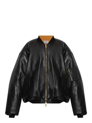Vetements Oversized Leather Bomber Jacket - Black