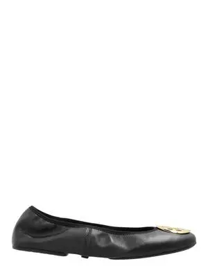 Tory Burch Leather Ballet Flats - Black