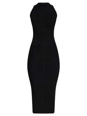 Balmain Fitted Halterneck Dress - Black
