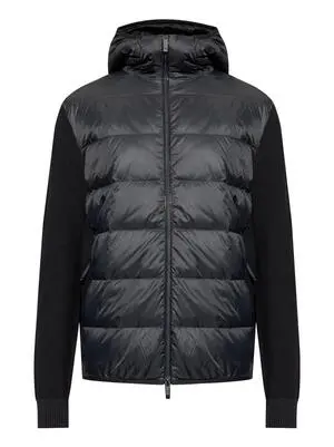 Moncler Cardigan With Down Insert - Black