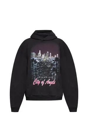 Balenciaga Los Angeles Print Cotton Sweatshirt - Black
