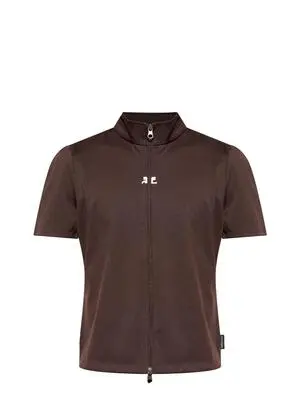COURREGES Logo Zip-up Sweatshirt - Brown
