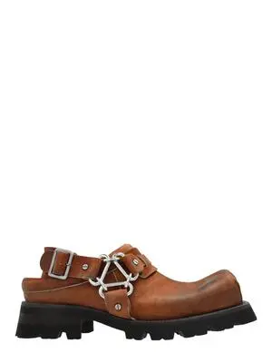Acne Studios Leather Loafers With Metal Details - Brown