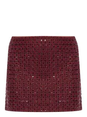 Remain Birger Christensen Sequin Mini Skirt - Burgundy