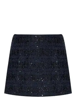 Remain Birger Christensen Sequin Mini Skirt - Navy Blue