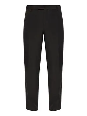 FERRAGAMO Wool Creased Trousers - Black