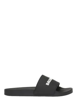 Balenciaga Logo Slides - Black