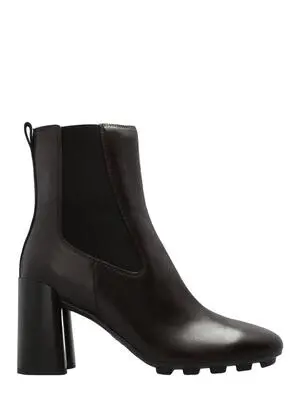 Hogan Leather Heeled Ankle Boots - Brown