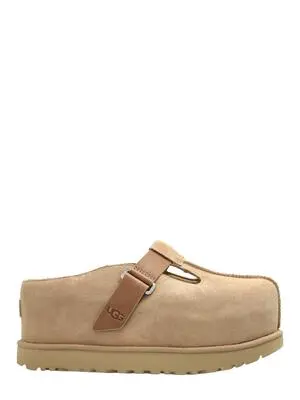 UGG Goldenstar Hi Clog Platform Slides Beige