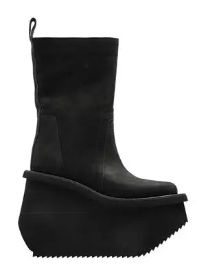 RICK OWENS Platform Wedge Sole Leather Shoes