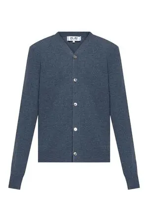 Play Comme Des Garcon Cardigan With Logo Patch - Blue