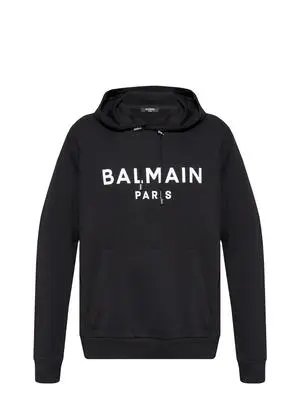 Balmain Hooded Logo Sweatshirt - Black