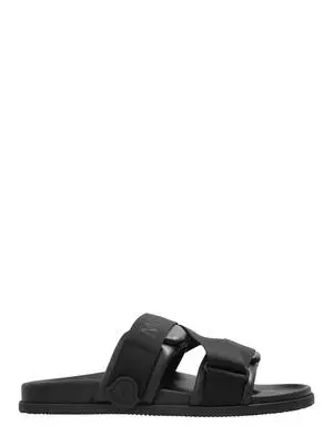 Moncler Leather Slides - Black