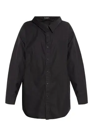 Balenciaga Asymmetrical Cotton Shirt - Black
