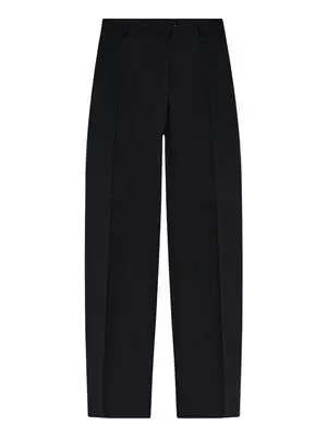 Dolce & Gabbana Wool Trousers With Creases - Black