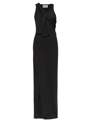 Coperni Fitted Maxi Dress With Bow Detail - Black