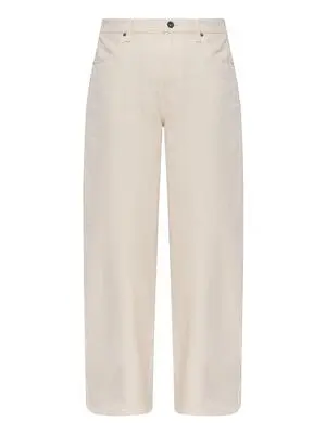 SELF-PORTRAIT Straight Leg Jeans With Zipper Detail - Cream